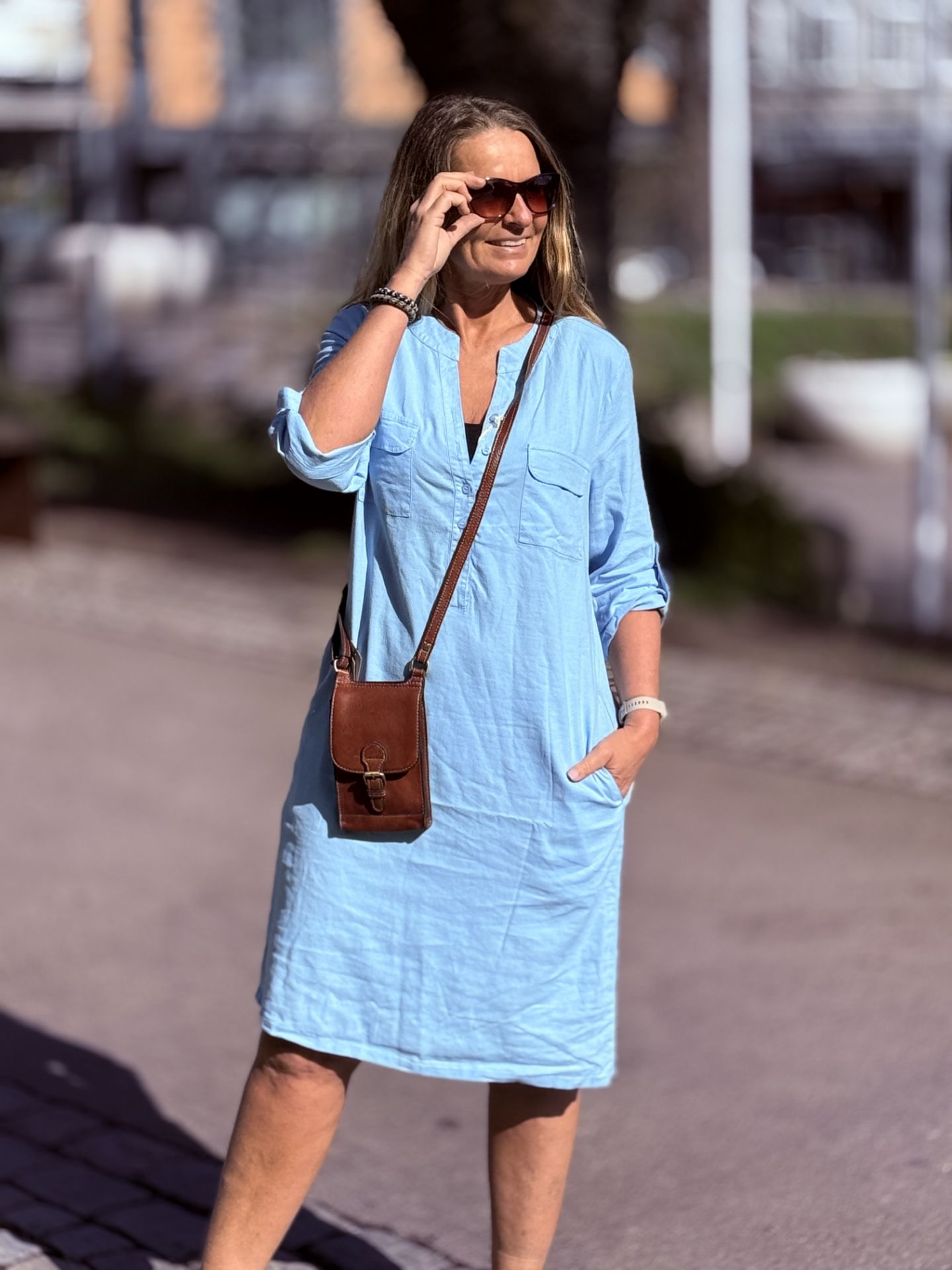 Kjøp KJOLE ELLA LIN/VISCOSE -LYS BLÅ 94 - Bessie - Dame fra Jentene på ...