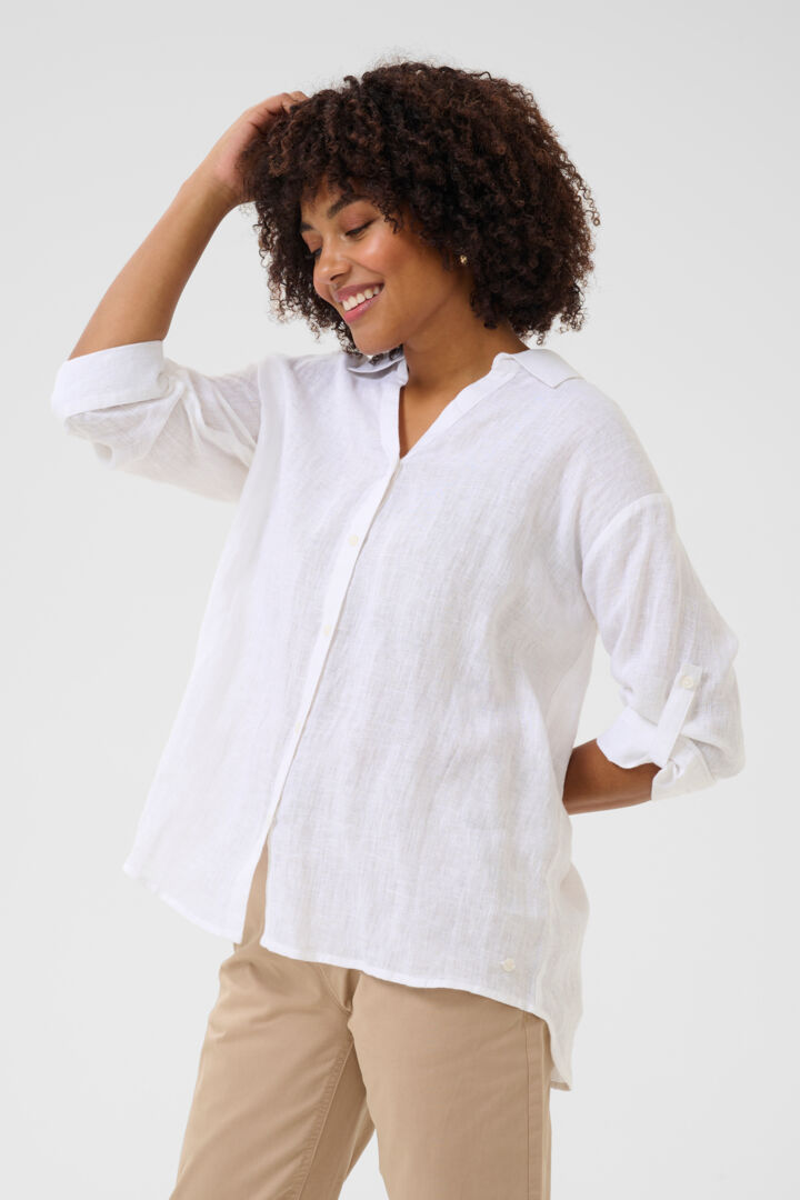 Kjøp CREAM CRBELLIS TOPP 100% LIN-SNOW WHITE - Cream - Dame fra Jentene på Kaffe - 10612267