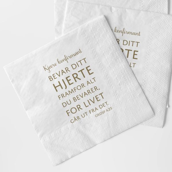 Kjøp SERVIETTER KONFIRMASJON. BEVAR DITT HJERTE - Happy Star - Interiør ...