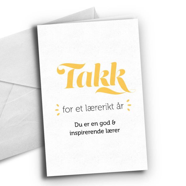 Kjøp KORT TAKK FOR ET LÆRERIKT ÅR 10X15CM - Happy Star - Interiør fra Trendhuset - 048