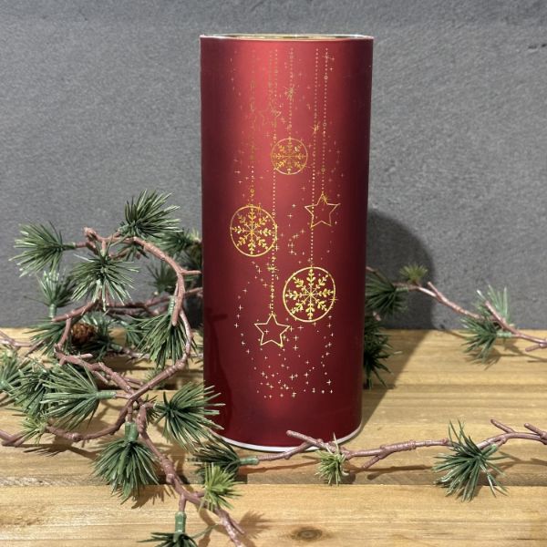 Kjøp Lyslykt Julekuler matt rød LED 8x20cm - Børscompagniet - Interiør ...