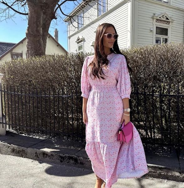 Kjøp CAROLINE DRESS LONG PINK S/F - L - milli & me - Dame fra Flortex