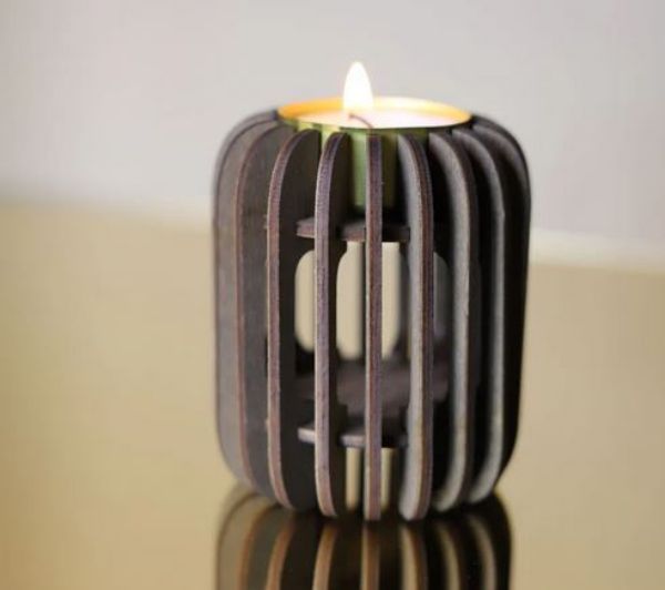 Kjøp TELYS HOLDER MED BRUN - lilluns - Interiør fra Lykkehjørnet