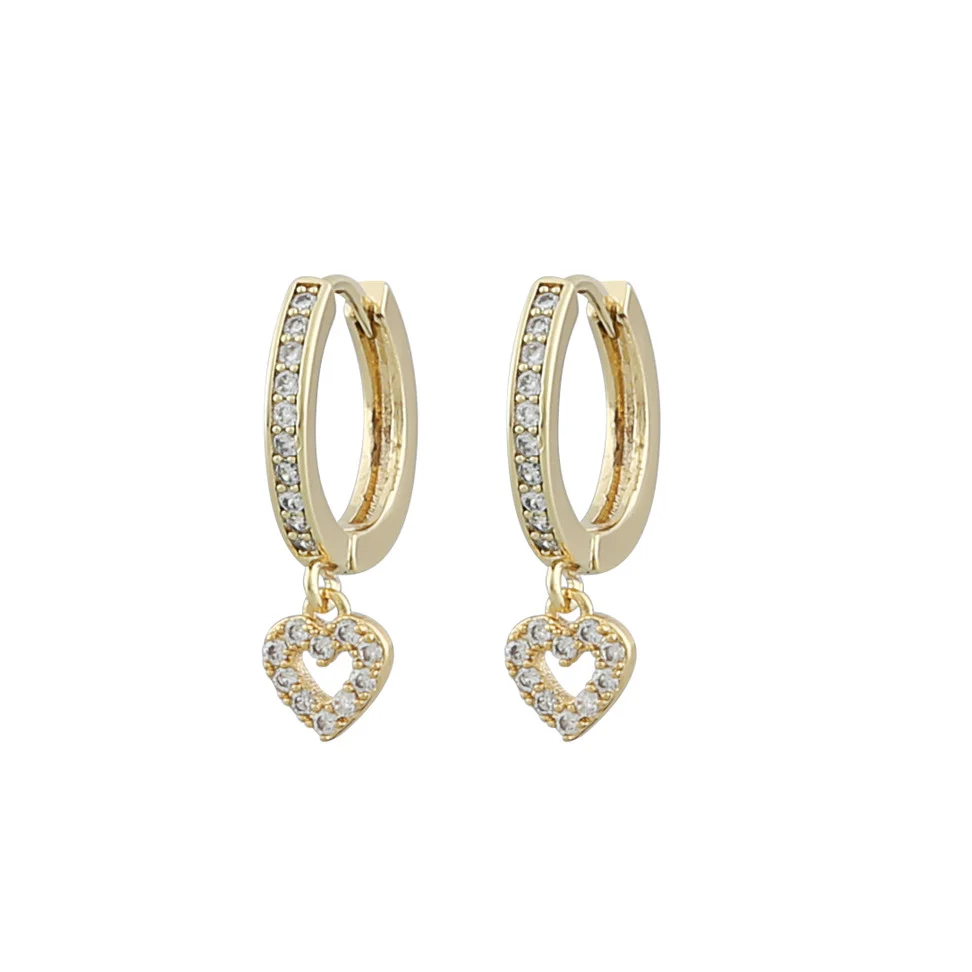 Kjøp Valentina ørering med anheng i hjerte - gull/klar - Snö of Sweden - Dame fra Chaplin ...